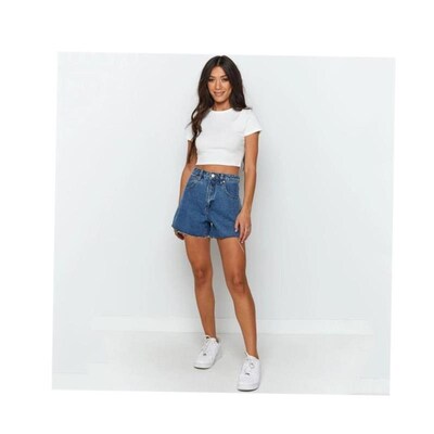 Women Female T-shirts crop top Tee Tops T Shirt White