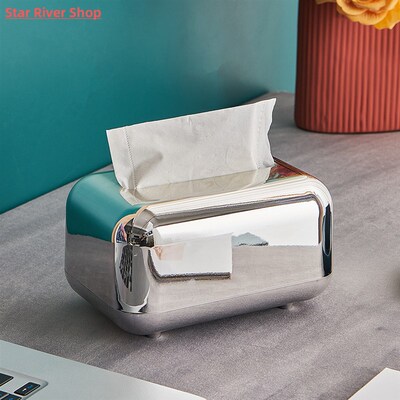 Golden tissue boxes Storage Napkin holder kitchen tissue box
