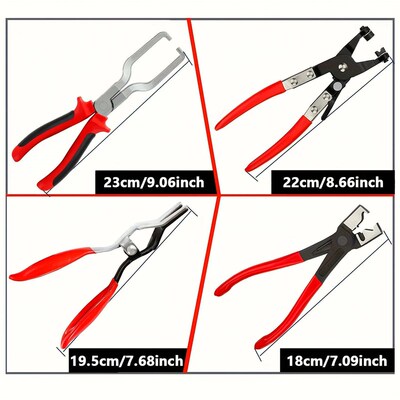 Professional Hose Clamp Pliers Set of 4 - Fuel Line Disconne