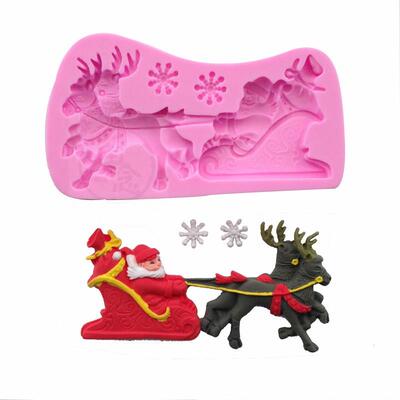 ~Baking tools cartoon santa claus sleigh elk modeling silico