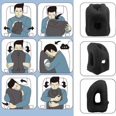 PVC Inflatable Travel Pillow Portable Headrest Chin Support