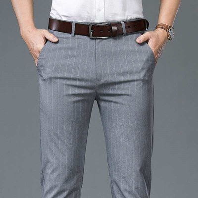 Summer Mens Trousers Young and Middle-aged Mens Ice Silk S