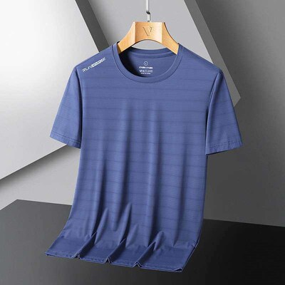 Outdoor Quick-drying Clothes Mens Ice Silk Crewneck Short-s