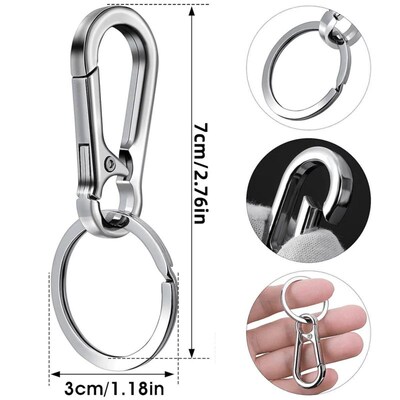 4Pcs Carabner Clp Keychan Metal Carabner Shape Key Rng Keyrn