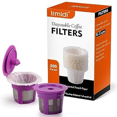 Irmidi 300 Count Disposable Coffee Paper Filters s With 2