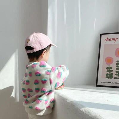Girl Sweet Lambswool Thick Sweatshirt Fashion Strawberries C