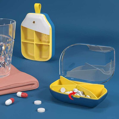 Portable seven-day medicine box with 5 compartments medicine