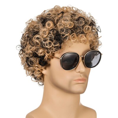2025 Wig Mens Wig Chemical Fiber Small Curly Hair ver Mens