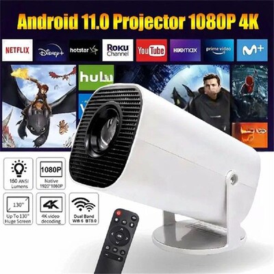 P30 Smart Mini Projector Android 11 WiFi6 Support 4K 1080P