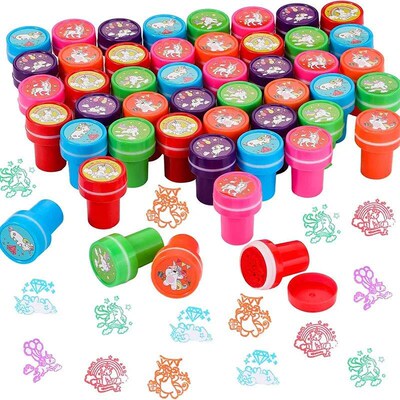 6/24pcs Unicorn Assorted Stamps Kids Self-Ink Stamps Childre