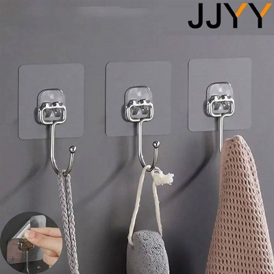 5 PCS Seamless Hooks No Punch Waterproof Oily Metal Sticky W