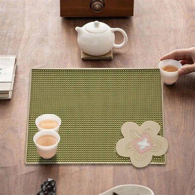 Non-slip Dish Drying Mat Dish Drainer Pad Flower Waterproof
