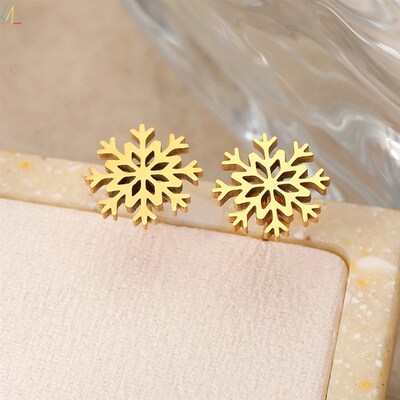 Snowflakes Christmas Stud Earrings For Women Jewelry Gifts