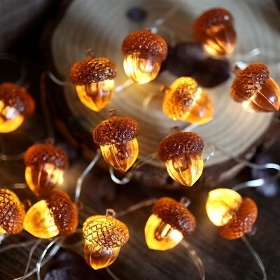30 LEDs Acorn String Lights Thanksgiving Decorations
