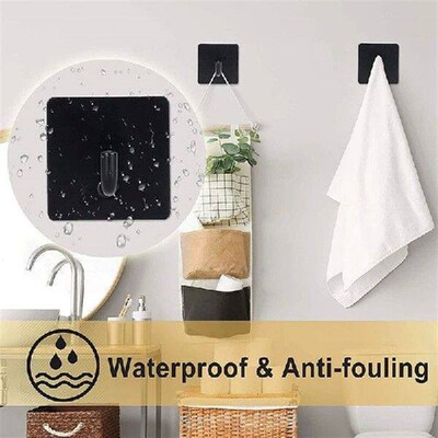 6Pcs Adhesive Hooks Duty Towel Hooks For Bathrooms Kitchen