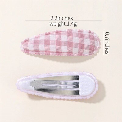 10Pcs/Lot Fresh Print Cotton Alloy Hair Clips for Kids Fabri