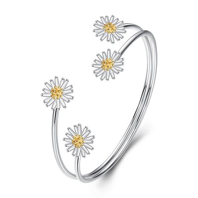 2022New Korean Fashion Sterling Silver Small Daisies Ban