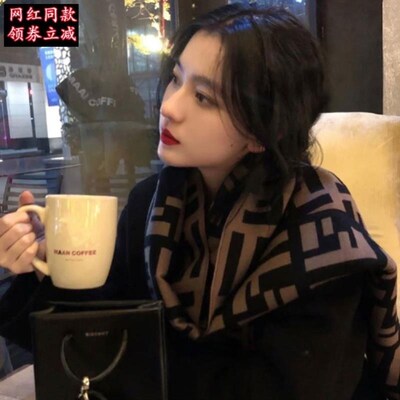 Woolen scarf, womens winter faux cashmere shawl围巾