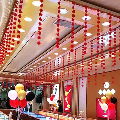 商场装饰空中吊饰超市屋顶布置创意用品婚礼花串幼儿园教室挂饰