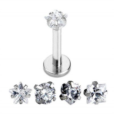 2/3/4mm round tragus lip ring ear cartilage piercing st