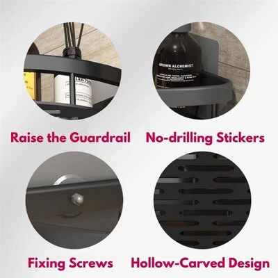 Single Layer Bathroom Storage Holder Aluminum Alloy Thickene
