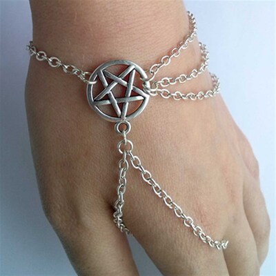 Bluelans Women Fahsion Wiccan Slave Pentagram Pentacle Decor