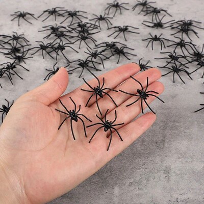 50-100Pcs Halloween Luminous Spiders Scary Trick Spider Indo