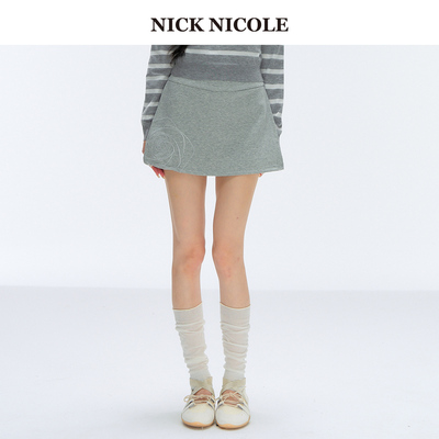 NICK&NICOLE小蝴蝶26秋季半身裙女显瘦短裙休闲裙子百搭松弛韩风