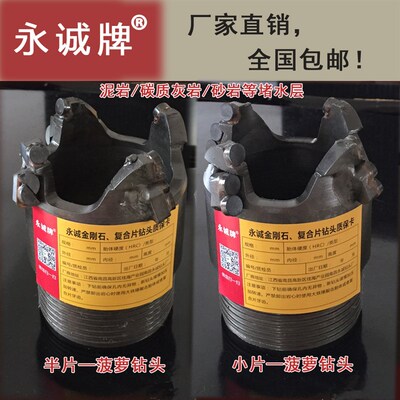 永诚牌菠萝钻头,金刚石羊角飞机复合片钻头,泥岩,砂岩扩孔钻头