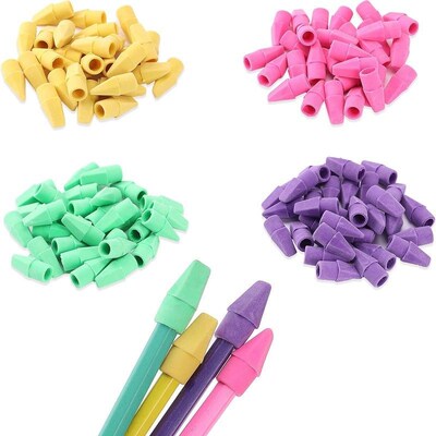 100pcs Eraser Caps for Pencils Cap Tops, Topper Erasers橡皮
