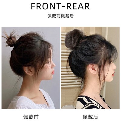 Real Hair Bun Wig Natural Chignon Lazy Hairdo Fake Bun for W