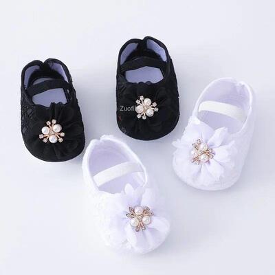 Baby Girls First Walkers Soft Toddler Crib Shoes Infant Lace