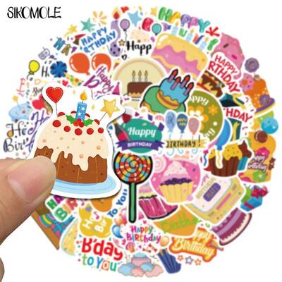 10/30/50pcs Cartoon Cute Happy birthday! Graffiti Stickers K