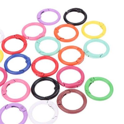 10Pcs Metal O Ring Spring Clasps Openable Round Carabiner