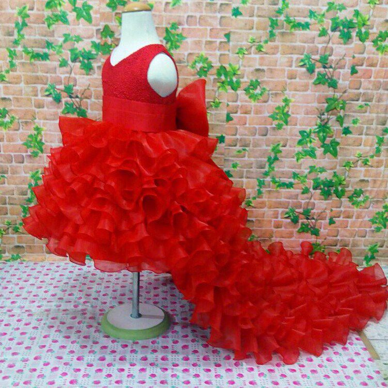 2-13T Flower Girl Trailing Wedding Dresses Children High Qua