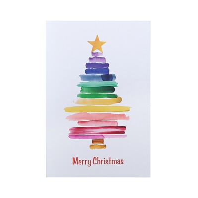 4 hand drawn Christmas greeting cards with envelopes