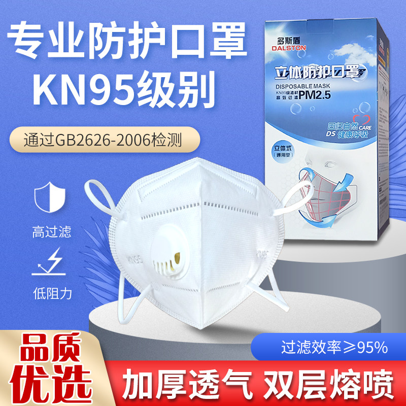口罩防尘KN95一次性透气工业灰粉尘飞沫雾霾PM2.53头戴男女呼吸阀
