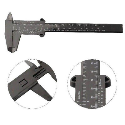 0-150mm Vernier Calipers Double Rule Scale Plastic Ruler