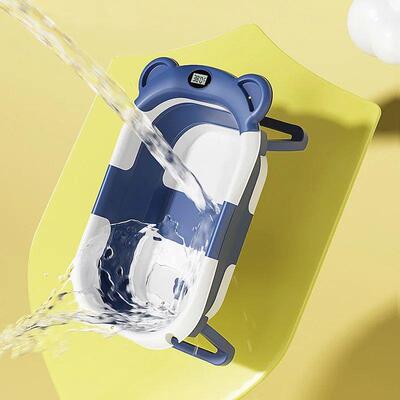 Folding Bathtub for Baby Bath Temperature Sensing Measuremen