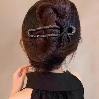 Luxury Lazy Persons Rhinestone-Encrusted Hair Clip for Wome
