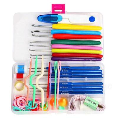 1Set Crochet Hooks Set With Case 14 Styles Knitting Needles