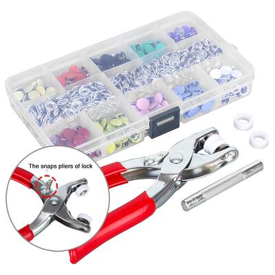 200pcs 9.5mm 10 Colors Metal Prong Snap Button Grommets Fast