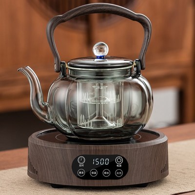 2024新款煮茶器蒸煮一体茶壶耐热玻璃泡茶壶电陶炉家用套装养生壶