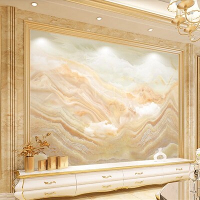 X01029立体电视墙沙发墙卧室3d高清山水大理石石材石纹云雾缭绕