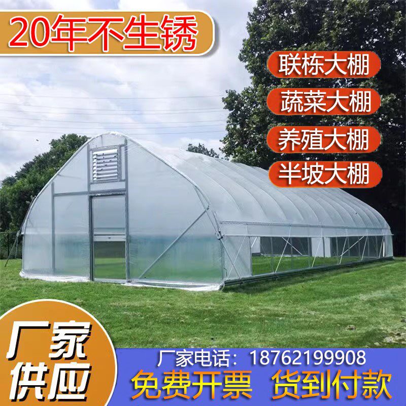 大棚骨架全套钢管钢架棚温室养殖种植草莓蔬菜花卉椭圆管连体大棚
