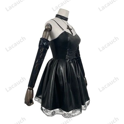 Death Note Cosplay Costume Misa Amane Imitation Leather Sexy