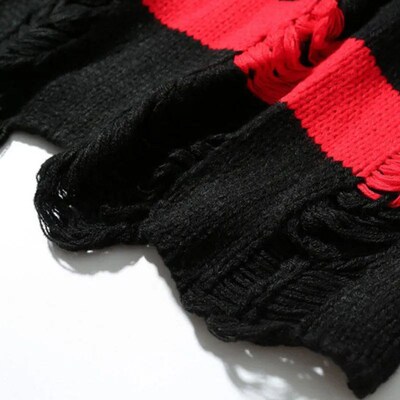 Korean Striped Print Loose Knitted Sweaters Autumn Winter Me