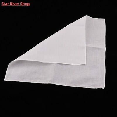 10pcs Mens White Handkerchiefs Square Super Soft手帕