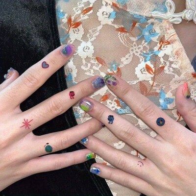 4 Sheets Finger Tattoo er Temporary Tattoo Waterproof and Lo