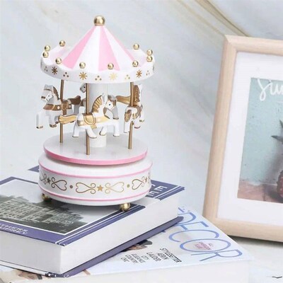 Carousel Music Box Home Decor Christmas Gift Plastic Horse R